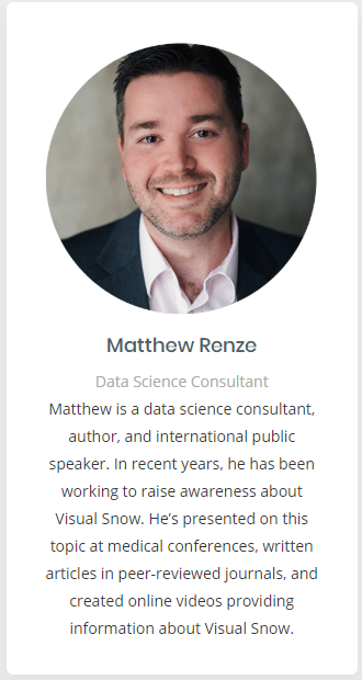 Конференция «Синдром Визуального снега» 2018: Мэттью Рензи (Matthew ...